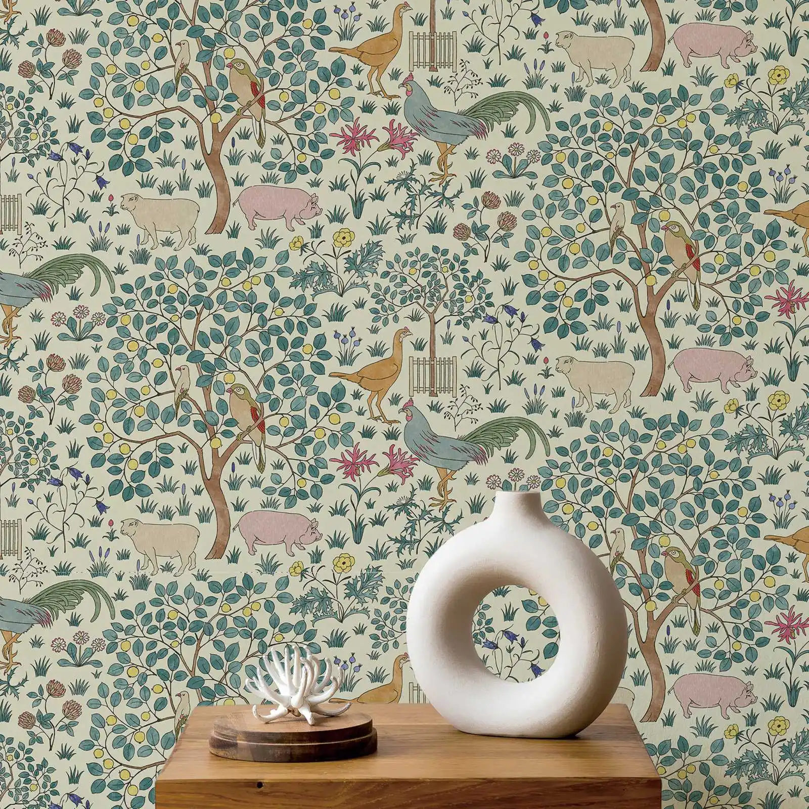 In-My-Orchard-Wallpaper-Hand-Draw-Cute-Peel-and-Stick-Wallpaper-Plants ...