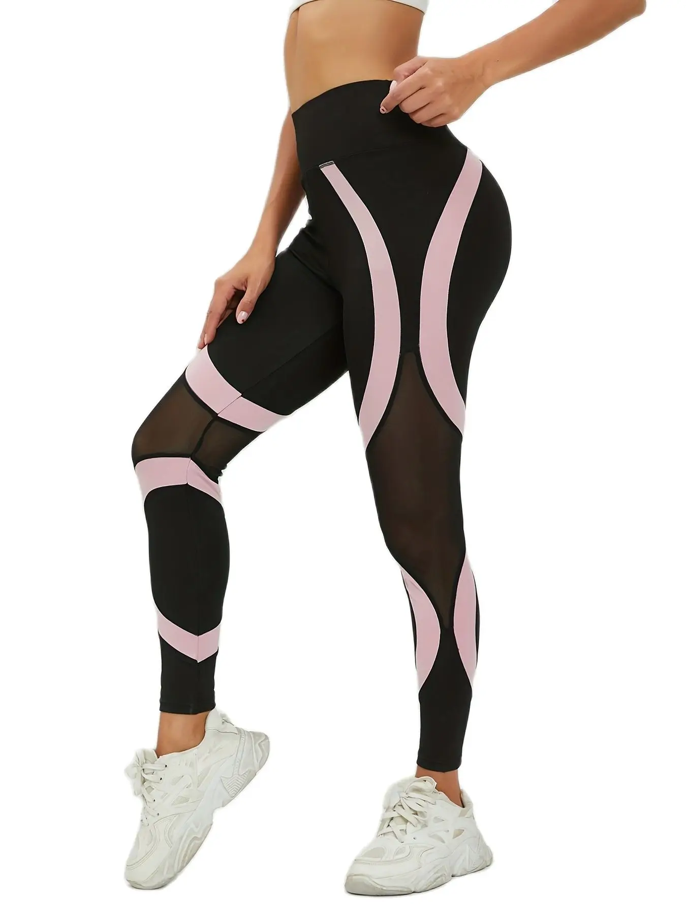 JSC-Women-Mesh-Sports-Leggings-Butt-Lifting-High-Waisted-Workout-Tights ...