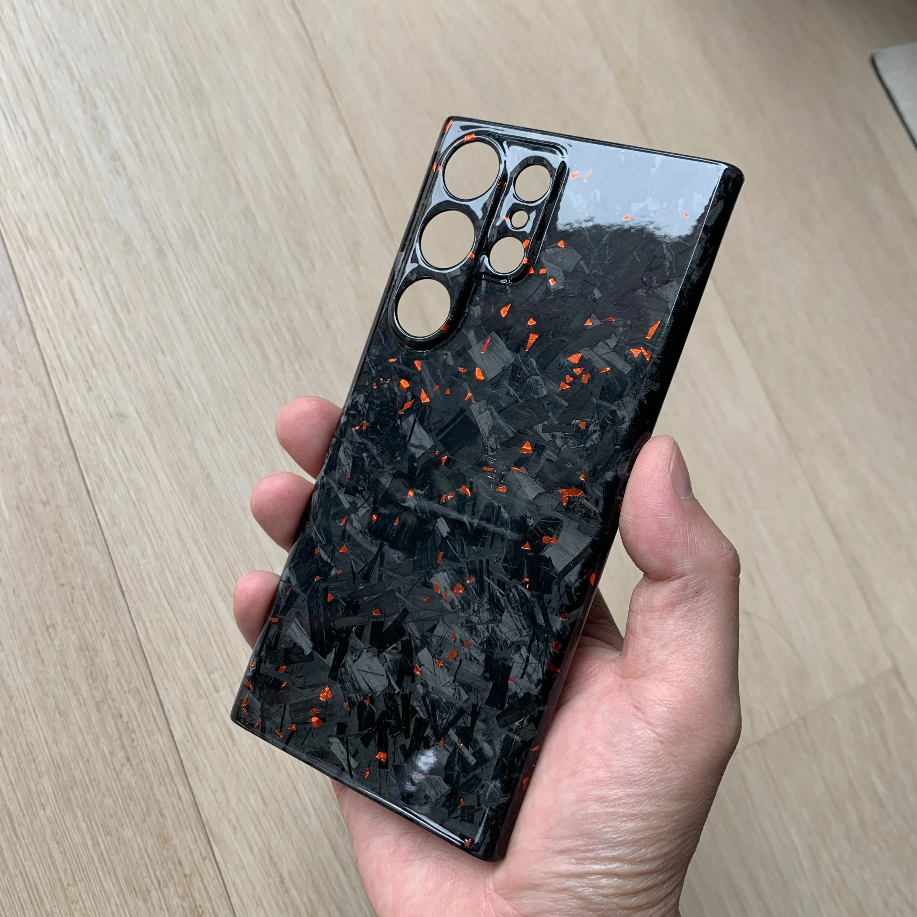 100% Real Forged Carbon Fiber Case For Samsung Galaxy S23 Ultra Luxury Bright Glossy Carbon ...