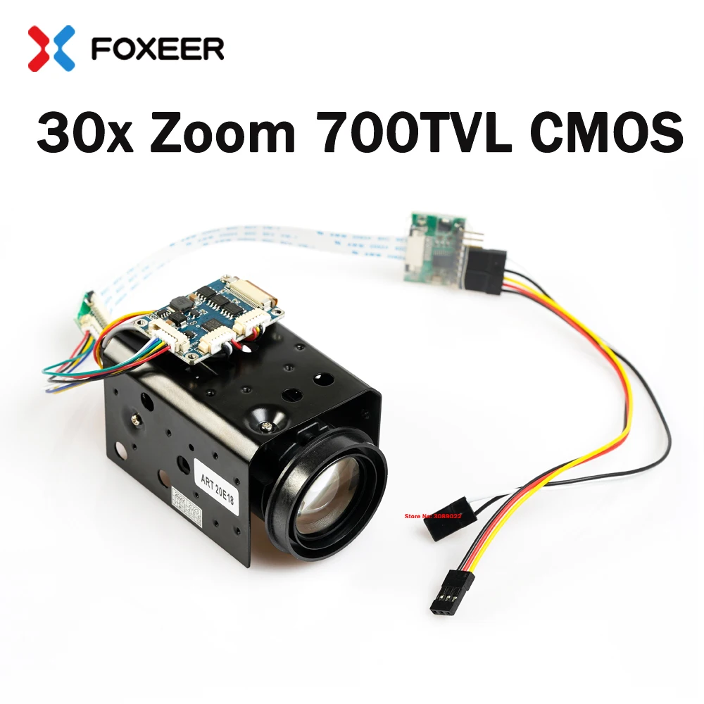 Foxeer 30x Zoom 700TVL CMOS Camera PWM Controll AHD/CVI/CVBS For RC Multirotor Airplane Fixed ...