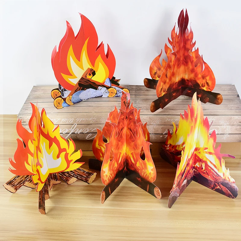 1-3pcs-Cardboard-Campfire-Centerpiece-Artificial-Fire-Fake-Flame ...