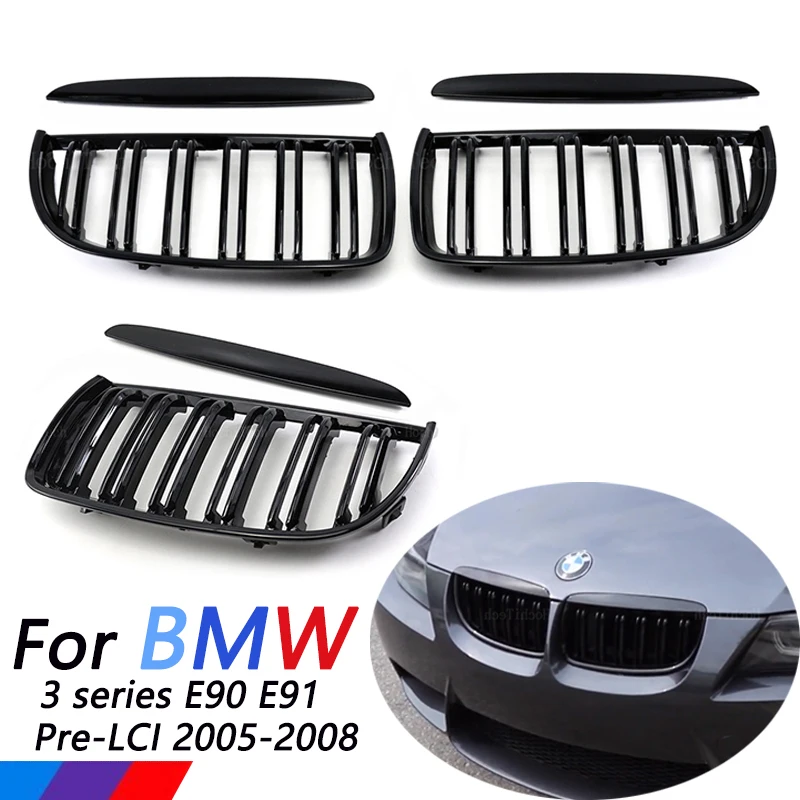 Car Front Grille Double Slat Grille For Bmw 3 Series E90 E91 320i 323i ...