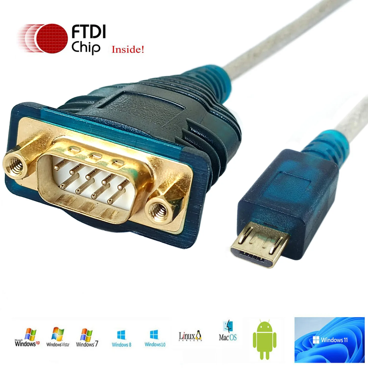 FTDI-FT232R-micro-USB-to-rs232-DB9pin-Android-Host-Serial-Adapter-Cable ...