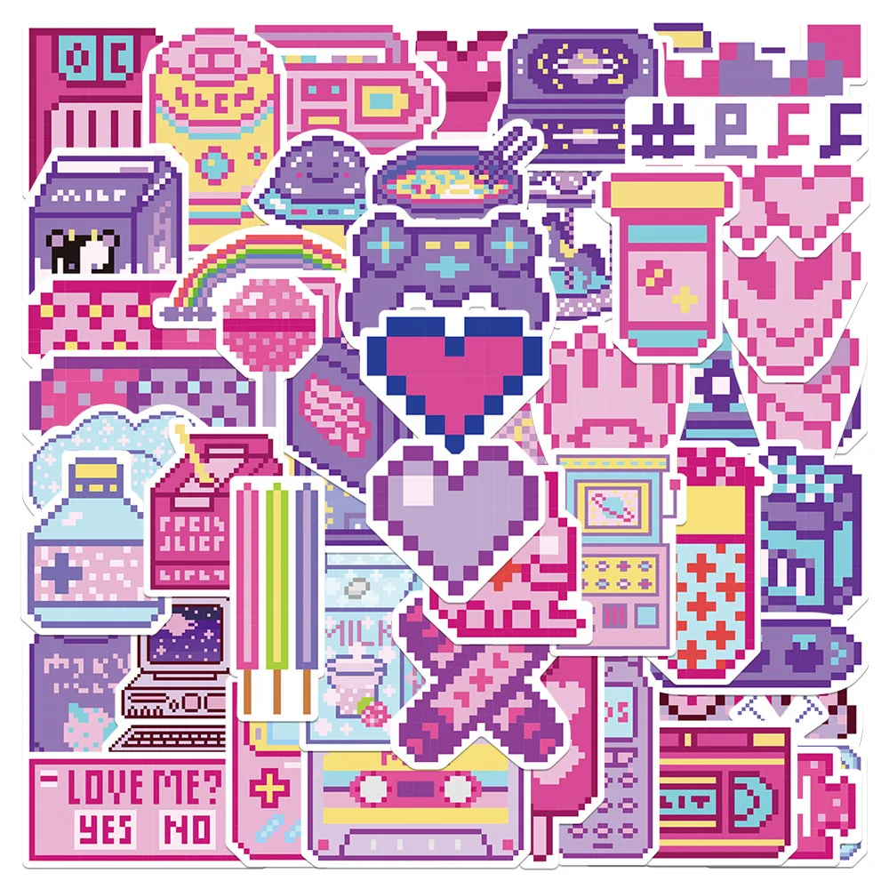 Stickers Cute Pixels Cartoon Aesthetic Kids Toys Sticker Pack ...