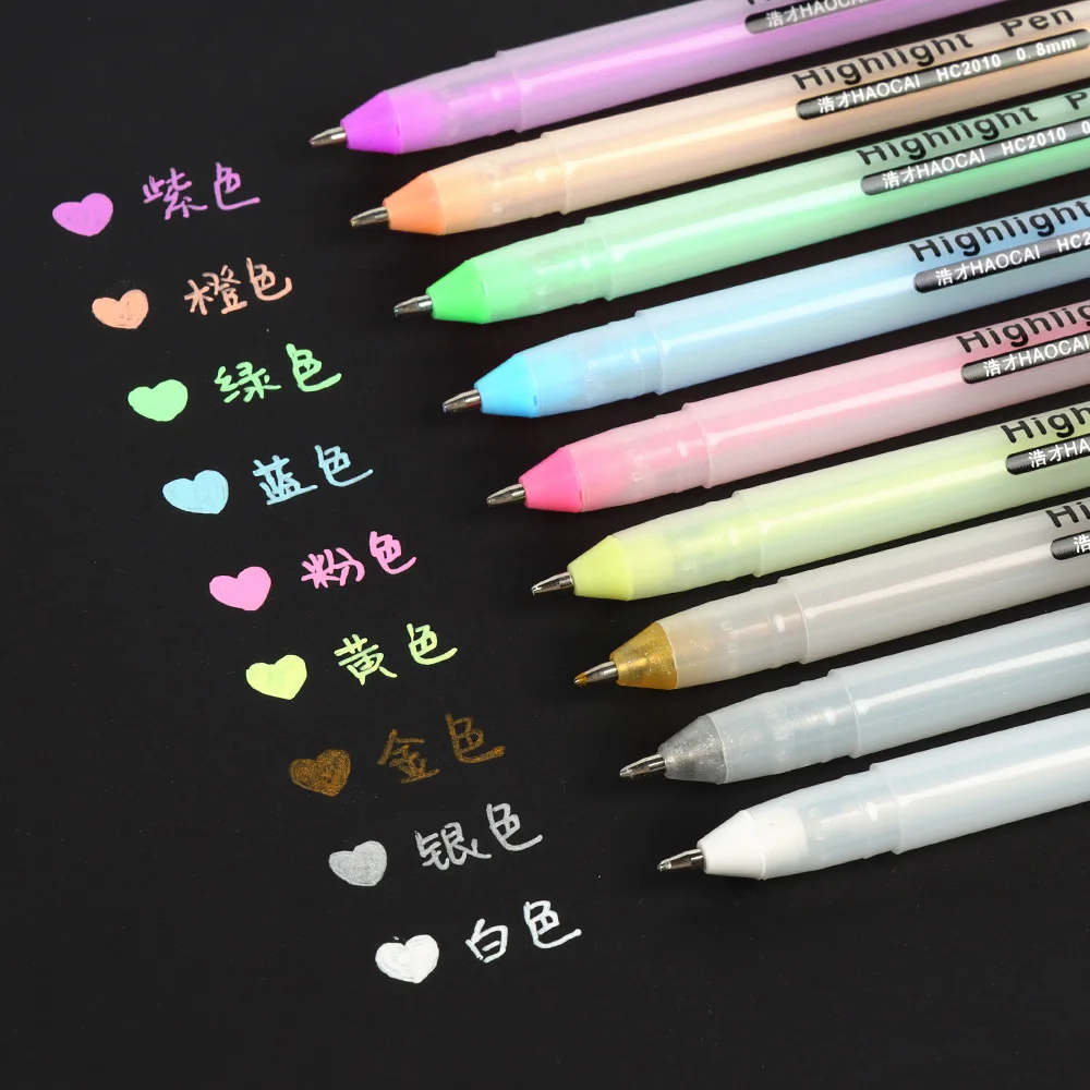 1pc 9colors High gloss pen hand-painted color sketch comics fine art ...