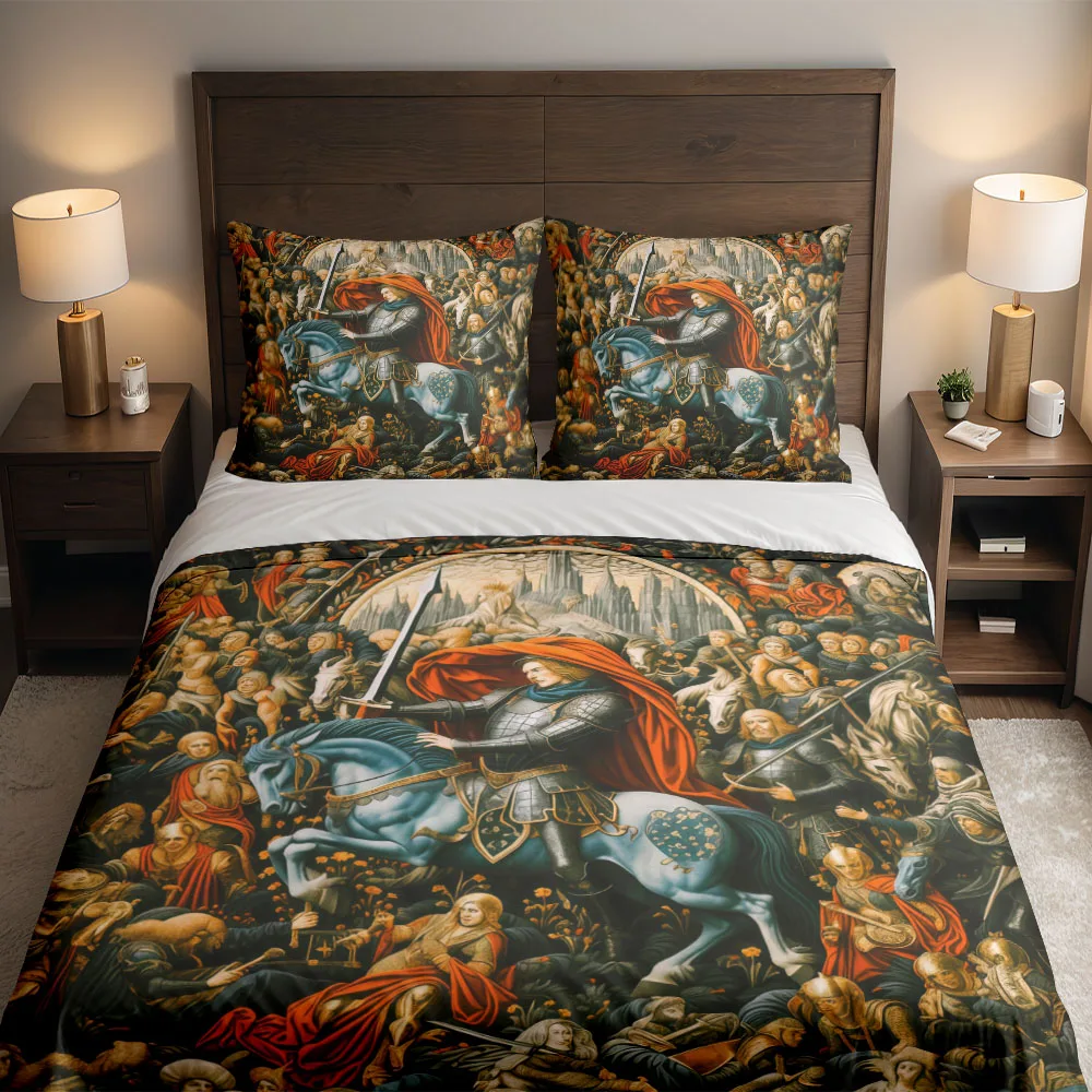 The Last Knight Gothic Chivalry Duvet Cover Set King Queen Double Full ...