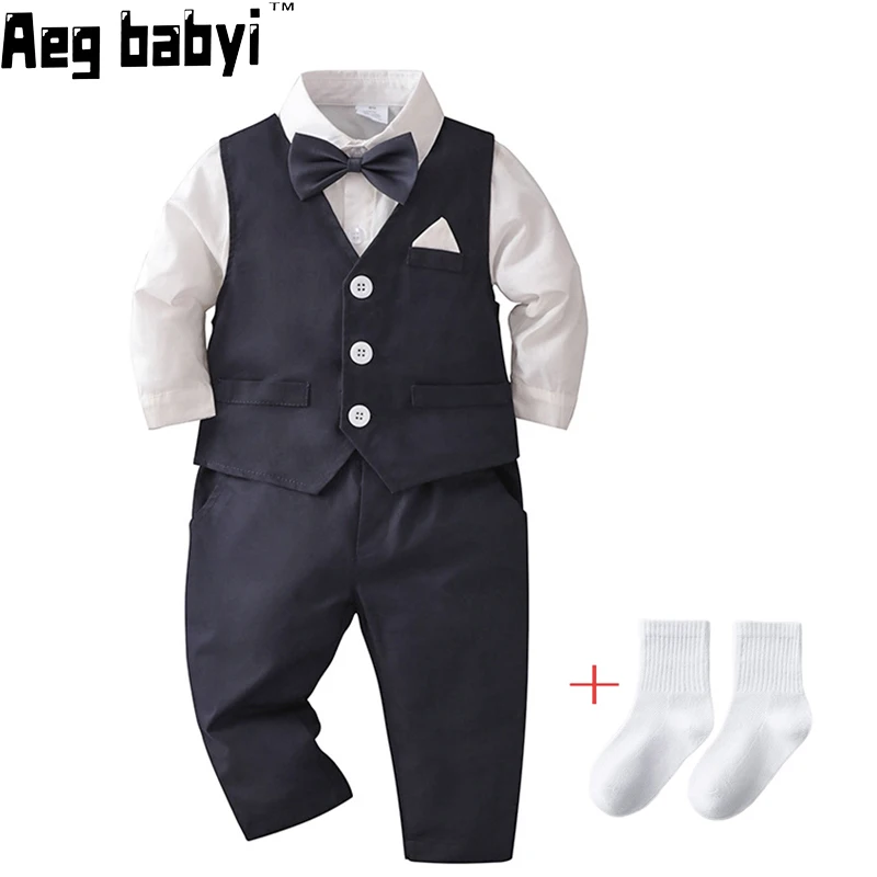 Conjunto-de-ropa-de-moda-para-beb-s-traje-Formal-de-manga-larga-vestido ...