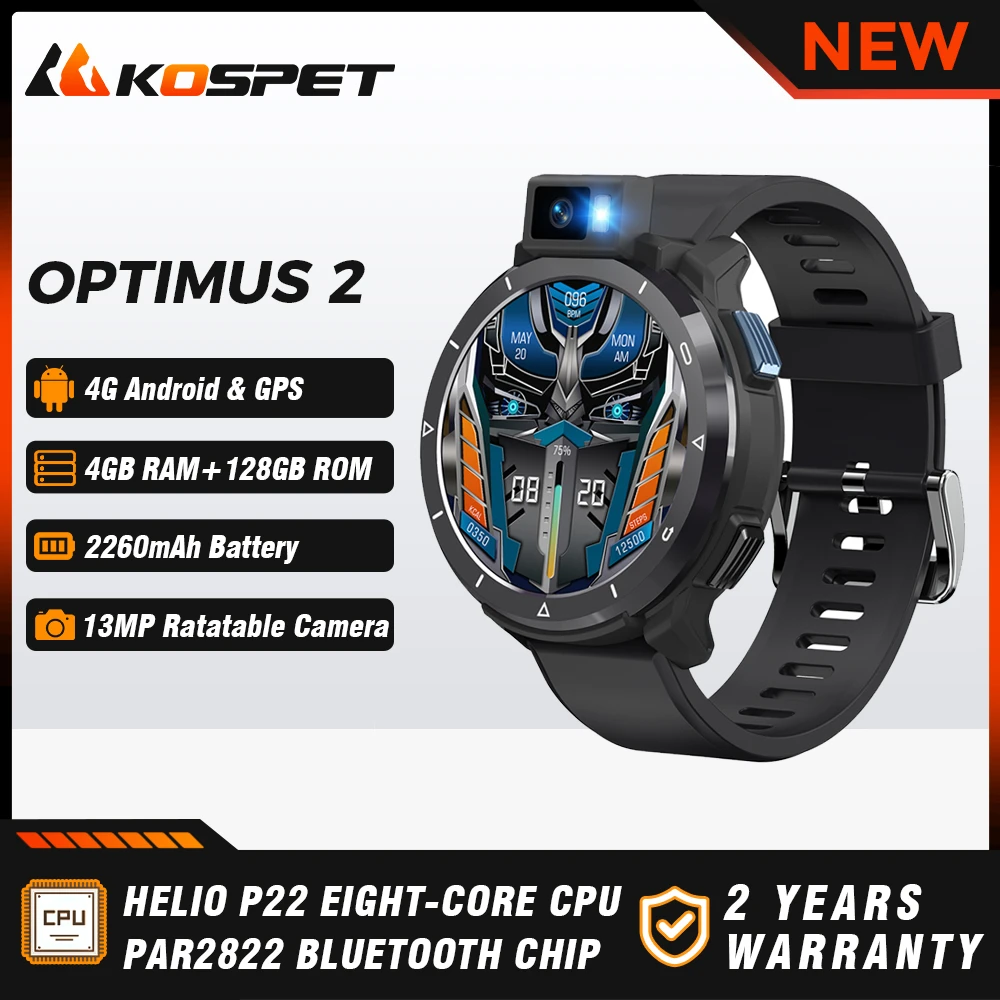 Kospet Optimus 2 4g Smart Watch Men 4gb 64gb 13mp Camera Flash 2260 Mah ...