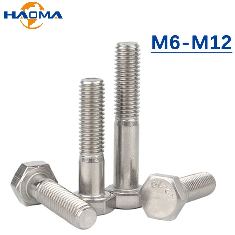 1-10Pcs-M6-M8-M10-Half-Thread-Partial-Teeth-External-Hex-Hexagon-Head ...