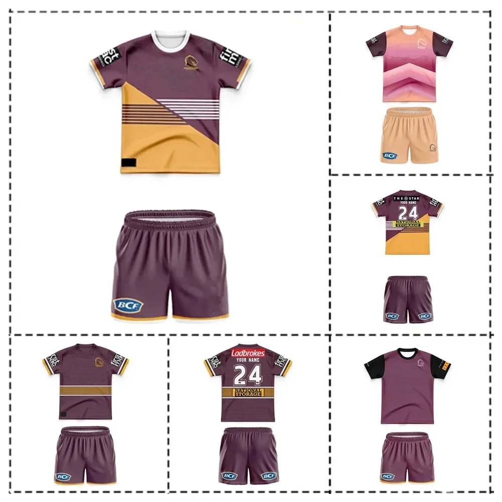 2024-Brisbane-Broncos-Kids-Kit-Home-Away-Training-Rugby-Jersey-Size-16 ...