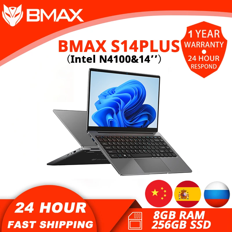 BMAX-S14-Plus-Intel-N4100-8GB-RAM-256GB-SSD-CPU-1920-1080-14-Inch ...