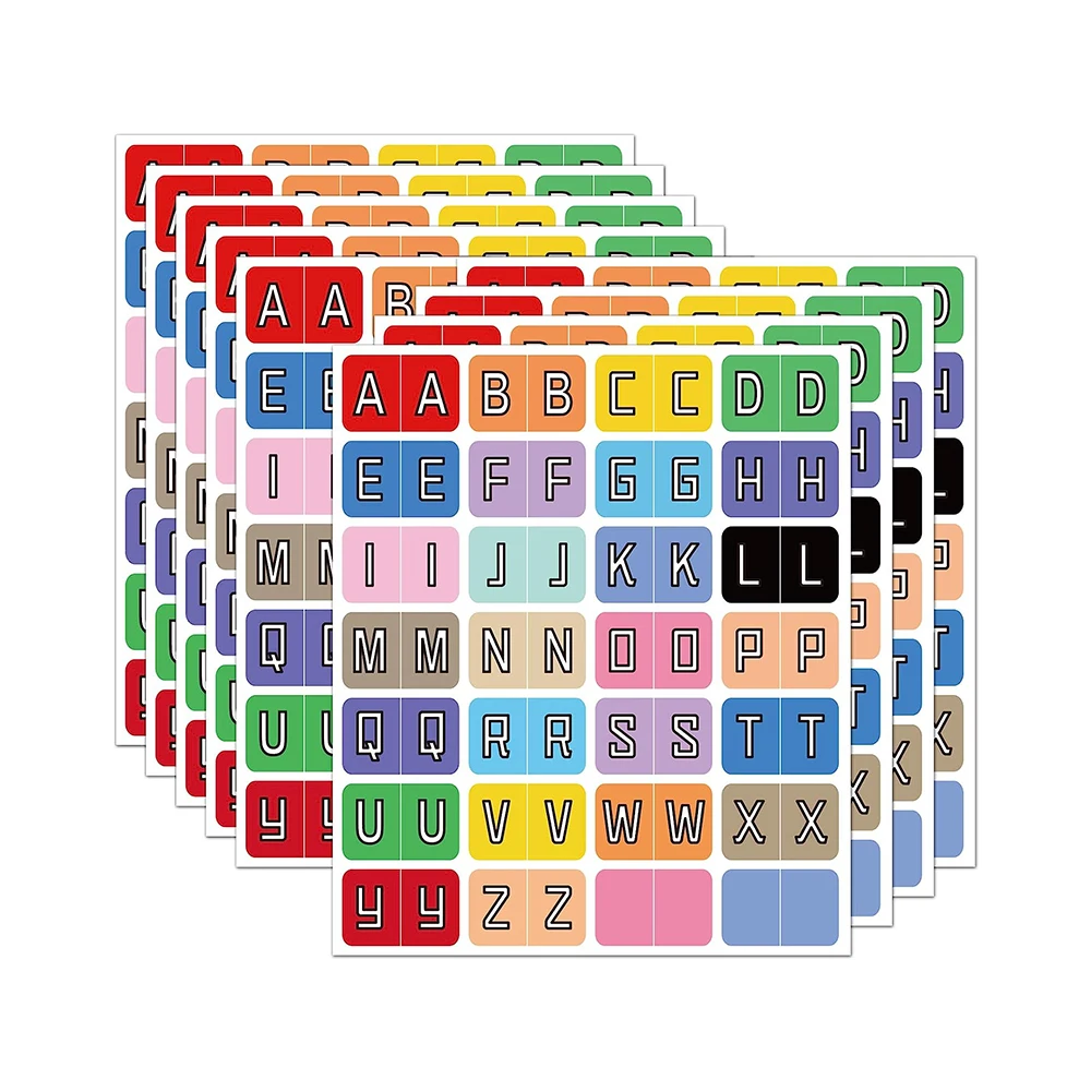 560-Pcs-Alphabet-A-to-Z-26-Letters-Index-File-Folder-Labels-Multicolor ...
