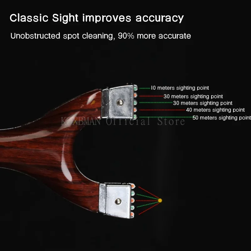 Outdoor Hunting Fast Pressing Wooden Grip Slingshot Flat Rubber Band ...