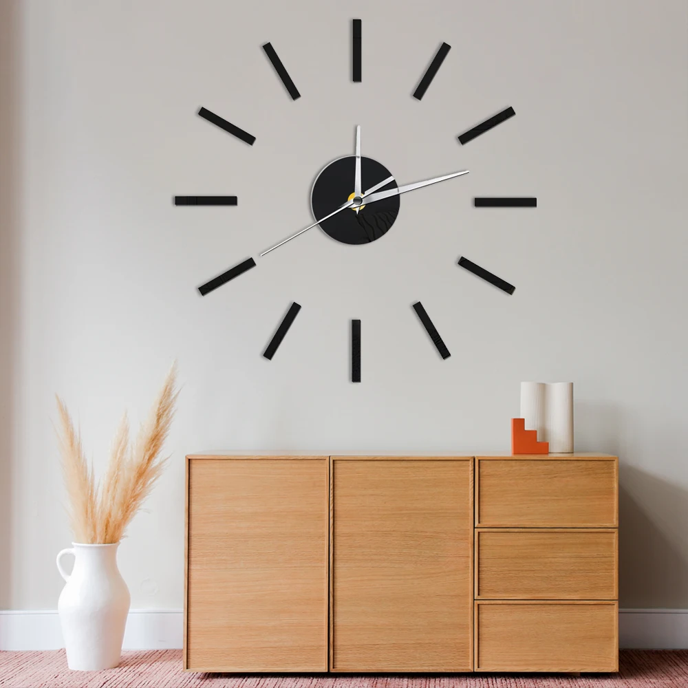 Vintage DIY Wall Clock Modern Design Silent Living Room Clock Home ...