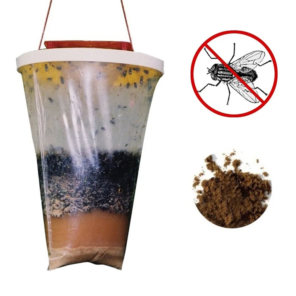 Disposable Outdoor Fly Trap Non-toxic Fly Lure Bag Garden Hanging Fly ...