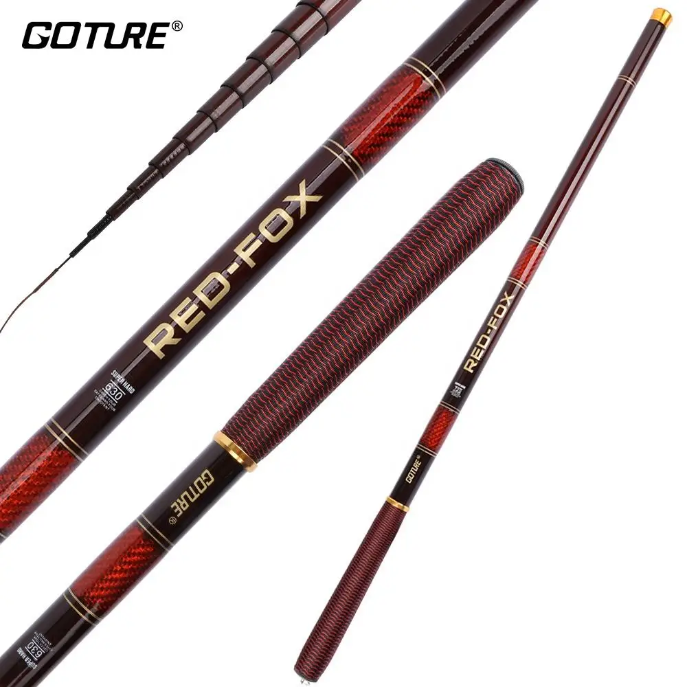 Goture RED-FOX Ultra Light Carbon Fiber Stream Fishing Rod 3.0M 3.6M 4 ...