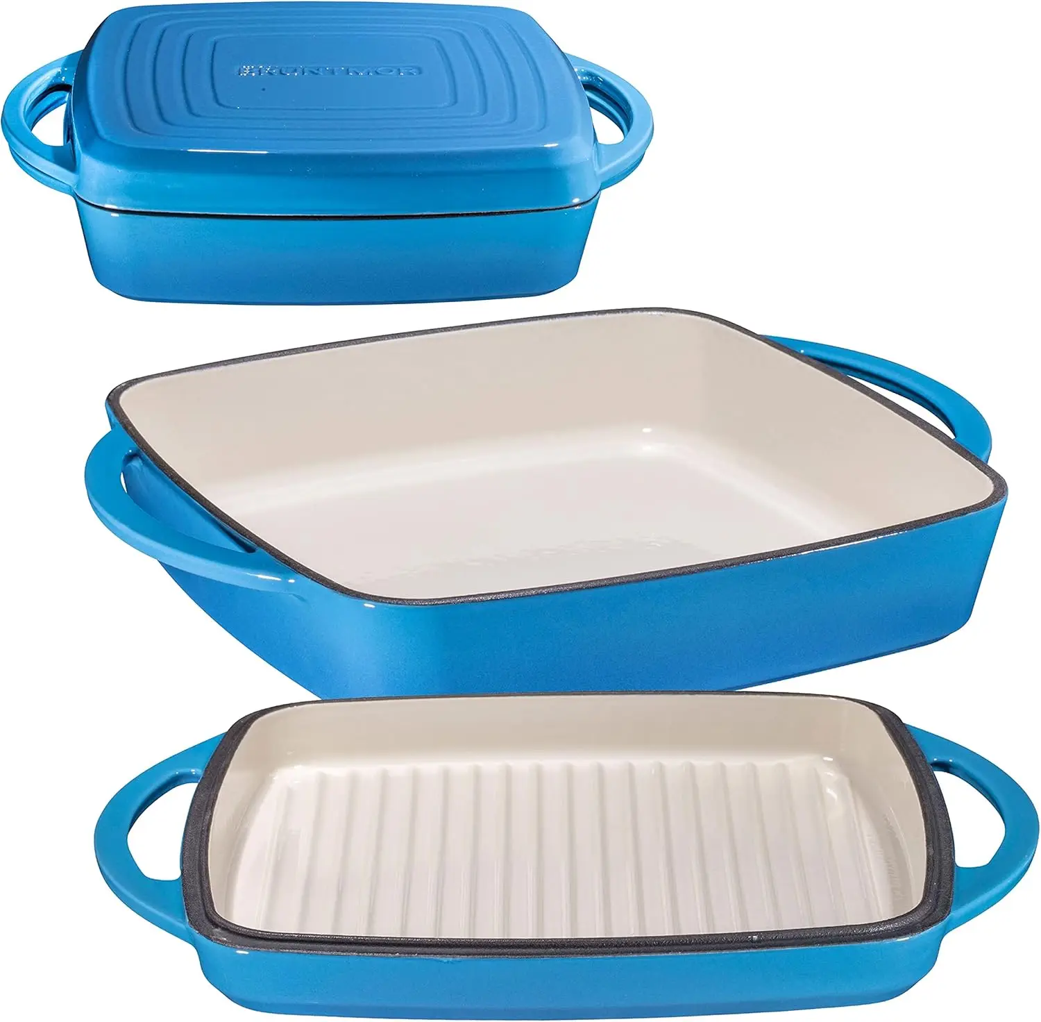 2-In-1 Pre-Seasoned Square Cast Iron Dutch Oven With Dual Handles, Non ...
