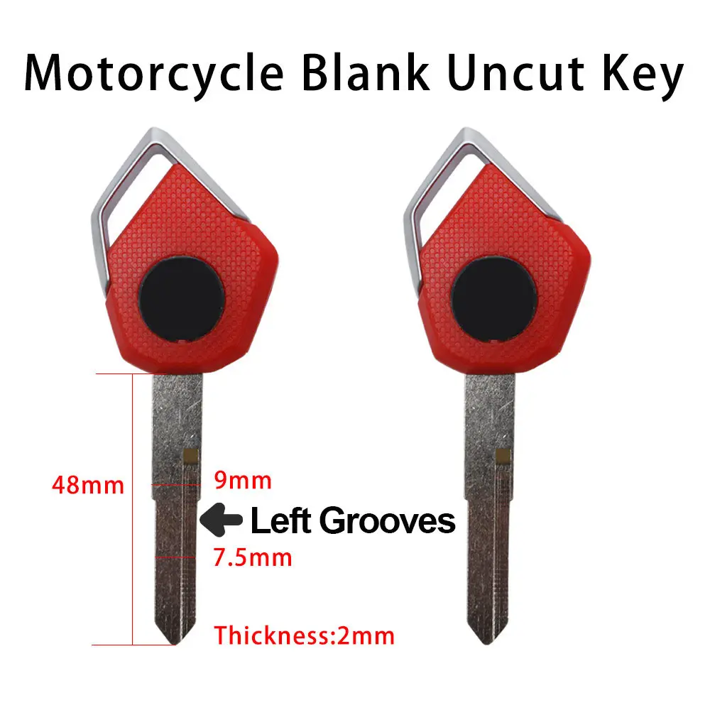 New-Blank-Motorcycle-Uncut-Keys-Black-Blue-Red-Length-48mm-for-Kawasaki ...