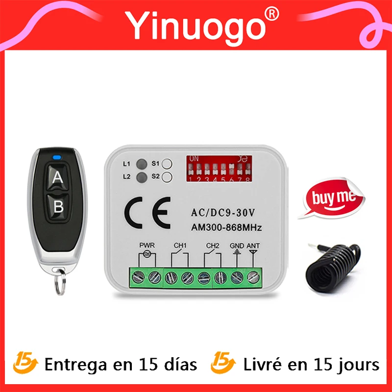 Universal-Garage-Remote-Control-RX-MULTI-Receiver-9V-30V-2CH-For-300MHz ...