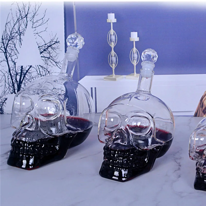 350-550-1000ml-Creative-Skull-Glass-Wine-Bottle-Wine-Decanter-Vodka-Whiskey-Crystal-Transparent ...