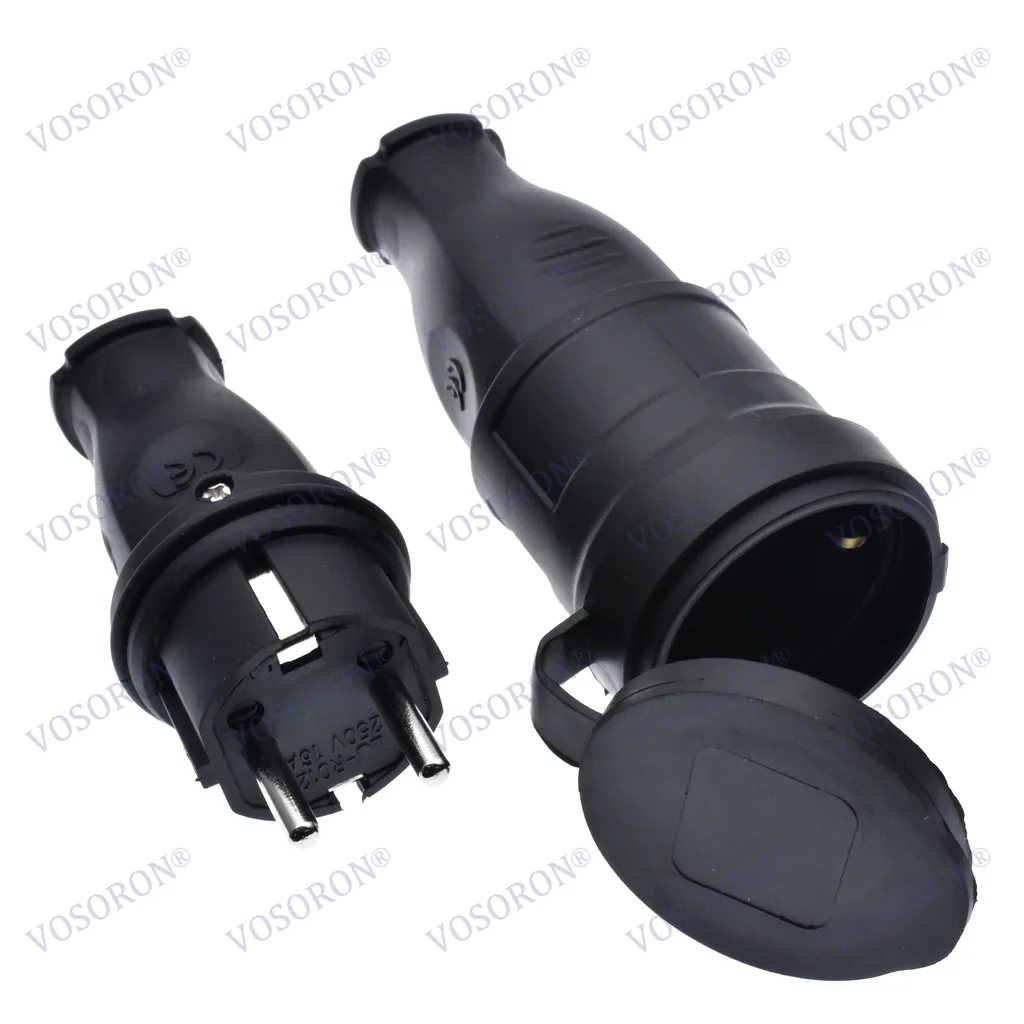 European-Rubber-Industrial-Male-or-Female-Plug-Socket-16A-220V-250V-2P-E-IP44-Waterproof ...