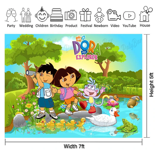 PatyBar Dora Explorer Backdrop Kids Birthday Party, 51% OFF