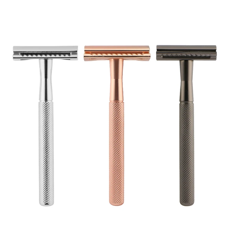 Whityle-Safety-Razor-For-Man-All-Metal-shaver-With-10-Razor-blades-TX02 ...