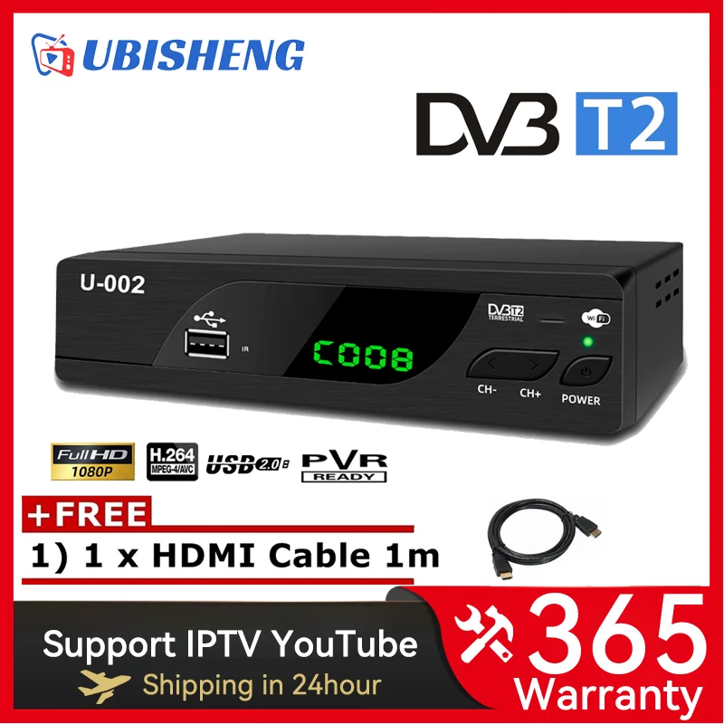 Ubisheng U2 Dvb T2 Digital Terrestrial Tv Box H.264 Decoder Fta Tv Tune ...