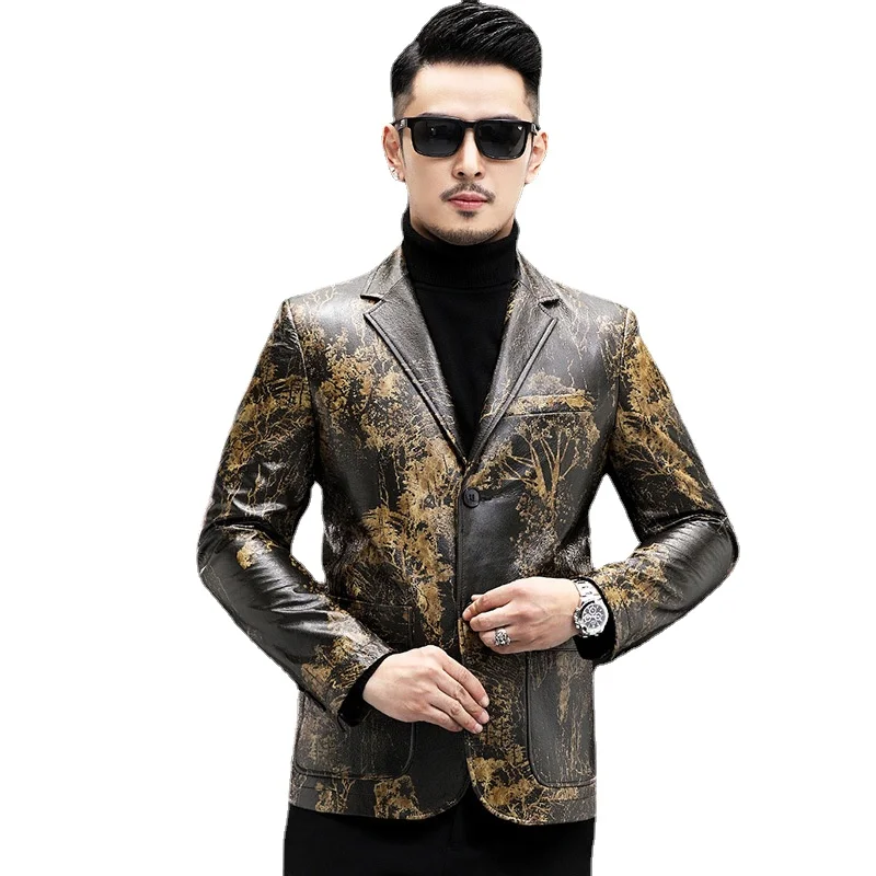 Natural-Genuine-Leather-Men-s-Suit-Jacket-Sheepskin-New-Print-Suit-Fur ...