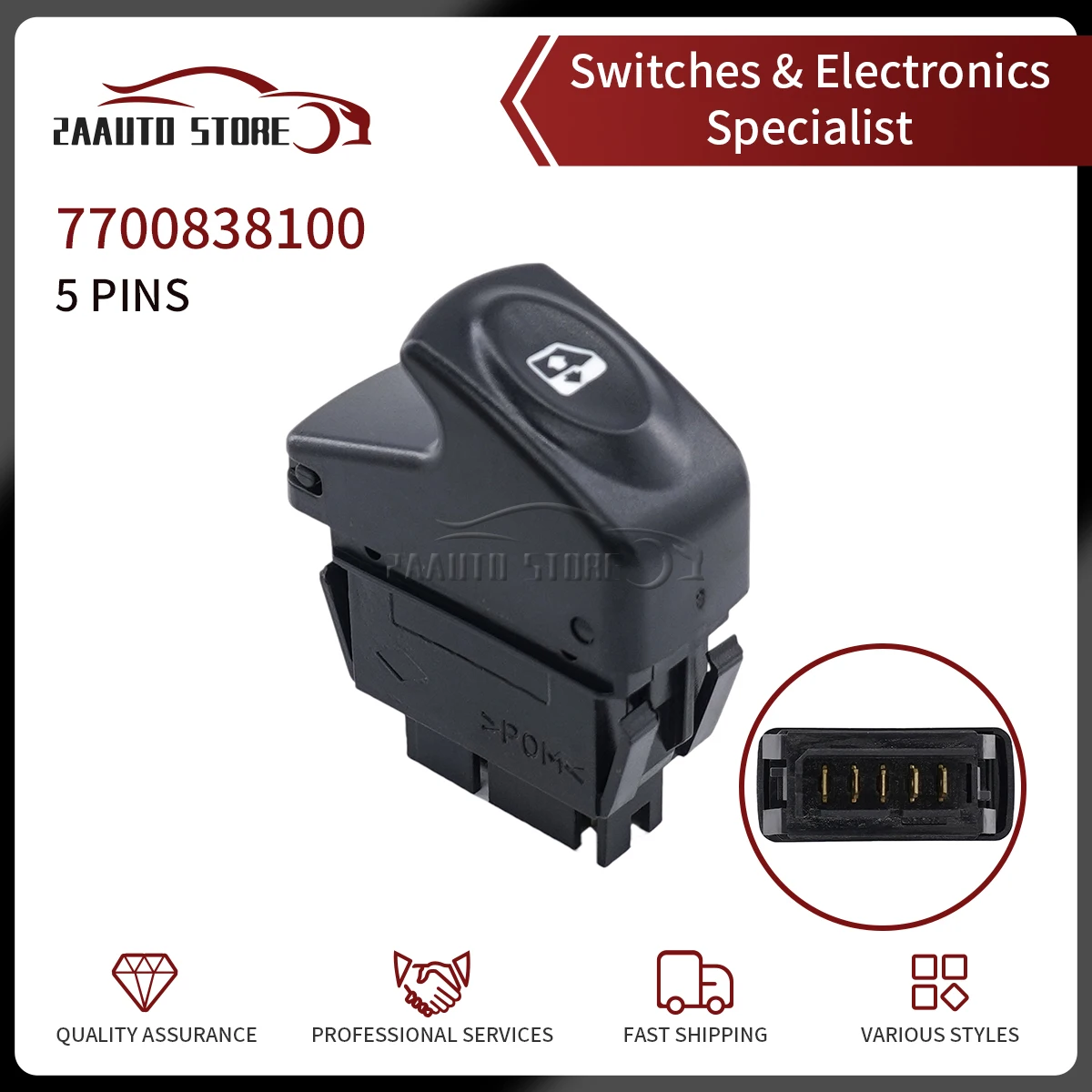 Car-Window-Control-Lifter-Switch-Single-Button-7700838100-For-Renault ...