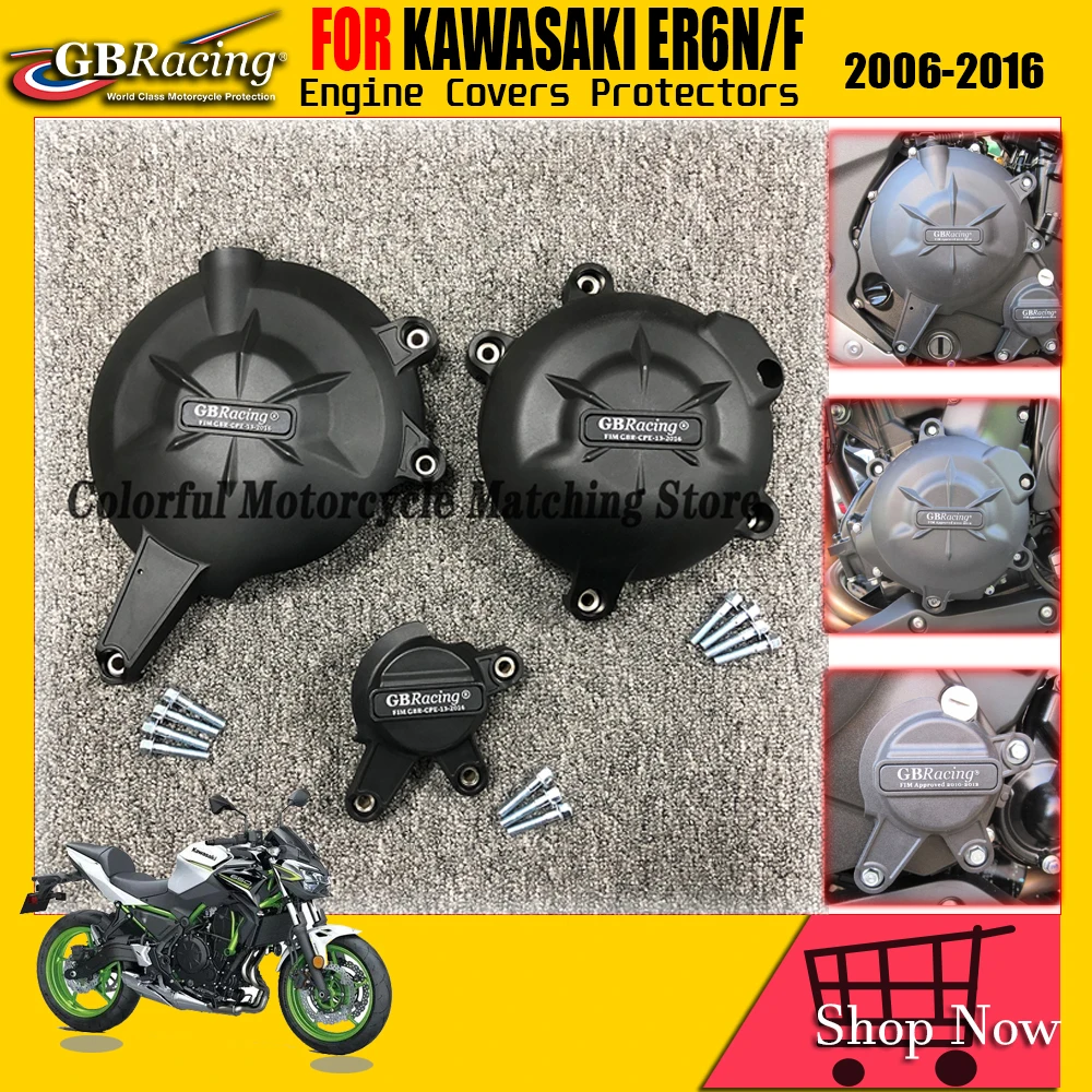 For KAWASAKI ER6N ER6F 2006-2016 Motorcycle Engine Cover Protection for GBRacing