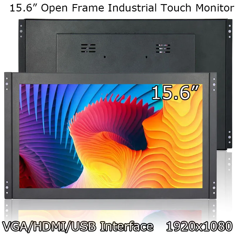 15.6 Inch IPS VGA LCD Computer Monitor HDMI Open Frame Capacitive Touchscreen Display With ...