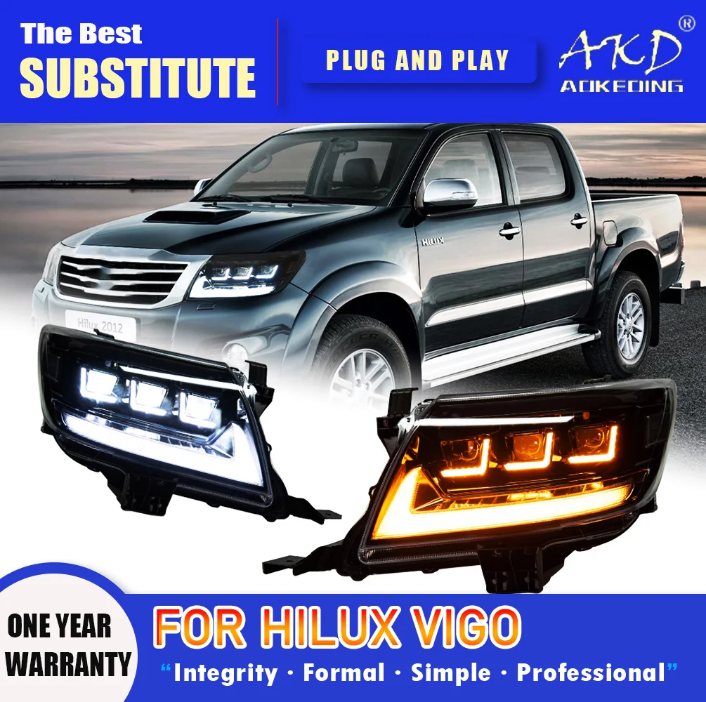 AKD-Head-Lamp-for-Toyota-Hilux-VIGO-LED-Headlight-2011-2014-Headlights ...