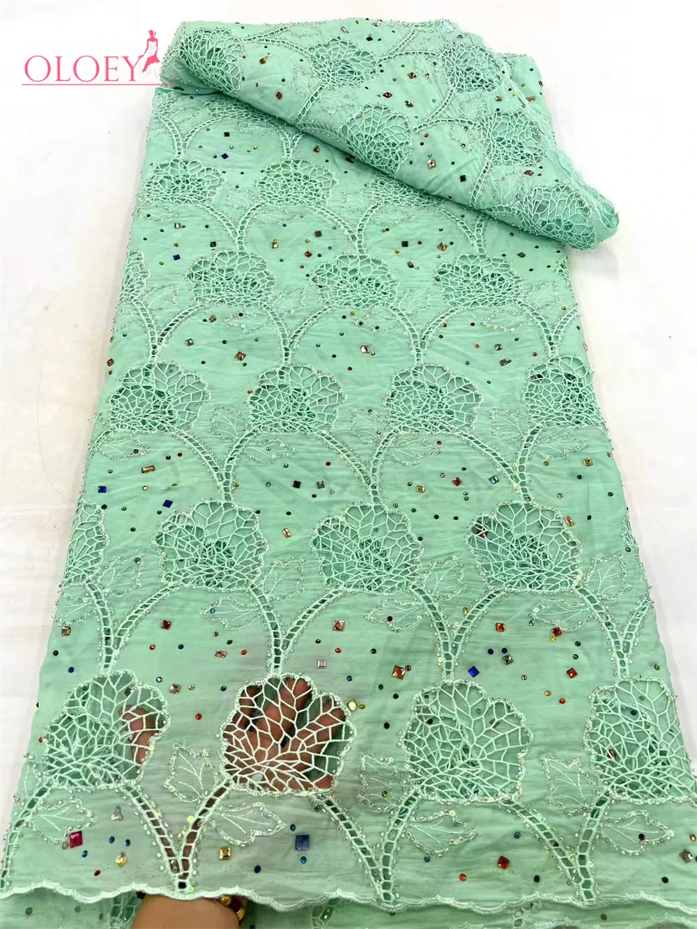 Environmentally Friendly colors Fashion French Mesh Embroidery Sequin ...