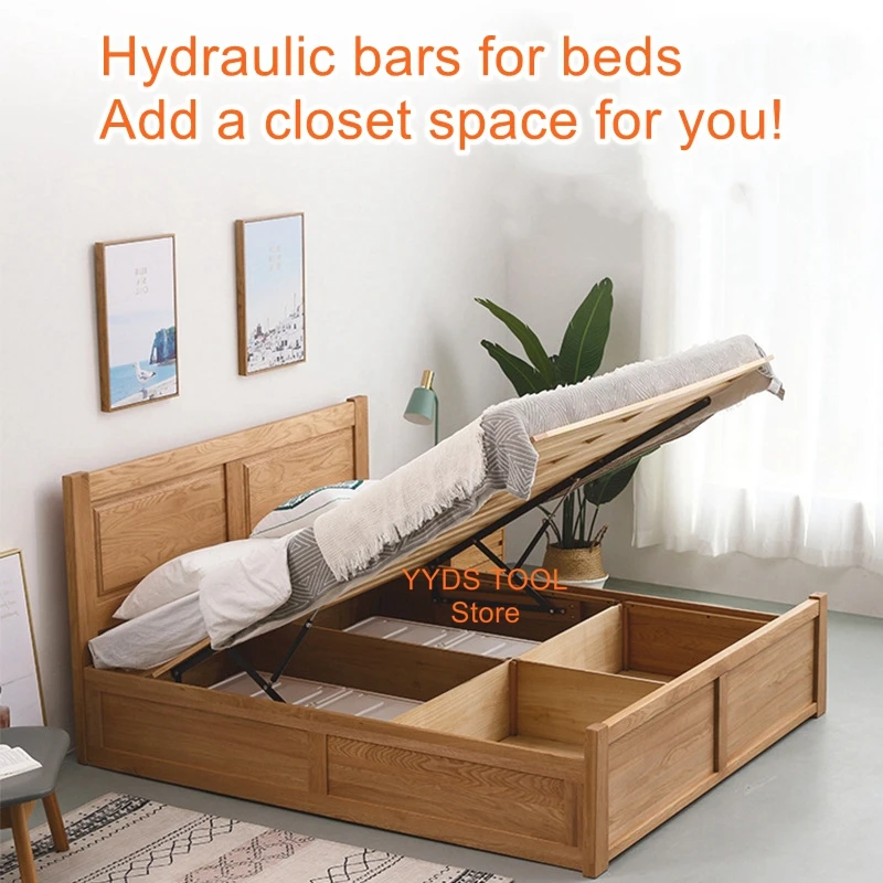 Double-bed-frame-lift-hydraulic-rod-telescopic-bed-pneumatic-rod-tatami ...