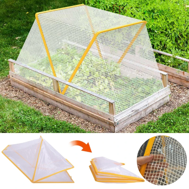 Foldable Greenhouse Cover with Ground Nails Vegetable Rows Plant ...