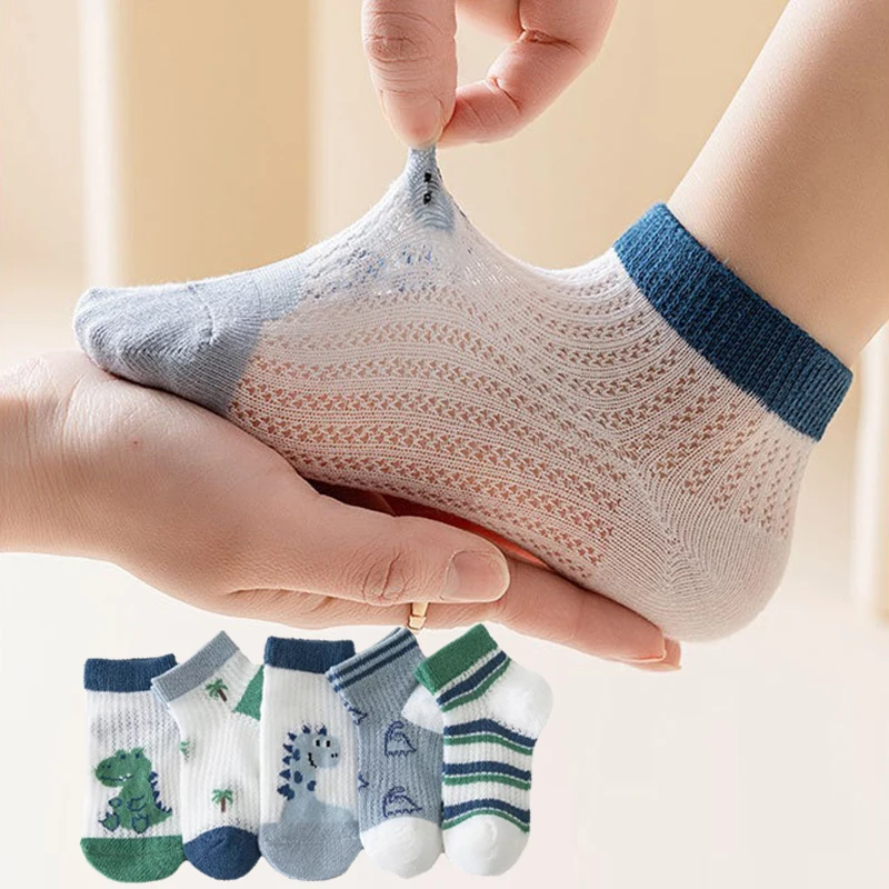 5-Pairs-Set-Summer-Cute-Cartoon-Breathable-Thin-Mesh-Children-s-Sports ...