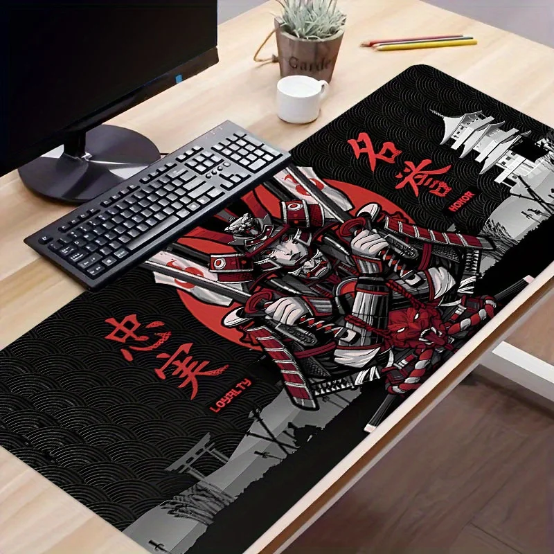 Japanese Samurai Cool Anime Red Large Gaming Mouse Pad Computer ...