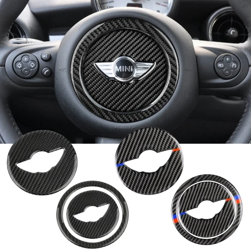 Carbon-Fiber-Car-Steering-Wheel-Stickers-Decal-Auto-Decoration-for-Mini ...
