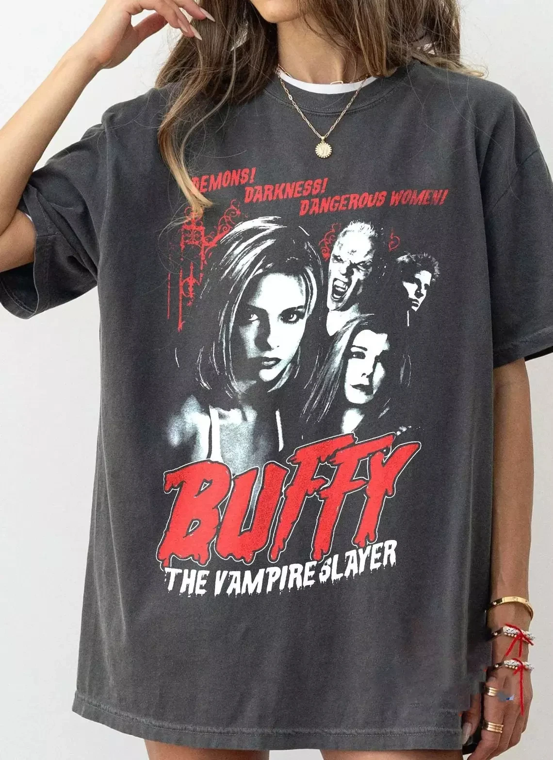 Vintage Buffy The Vampire Slayer T-shirt Horror Movie Tee T Shirt Men ...