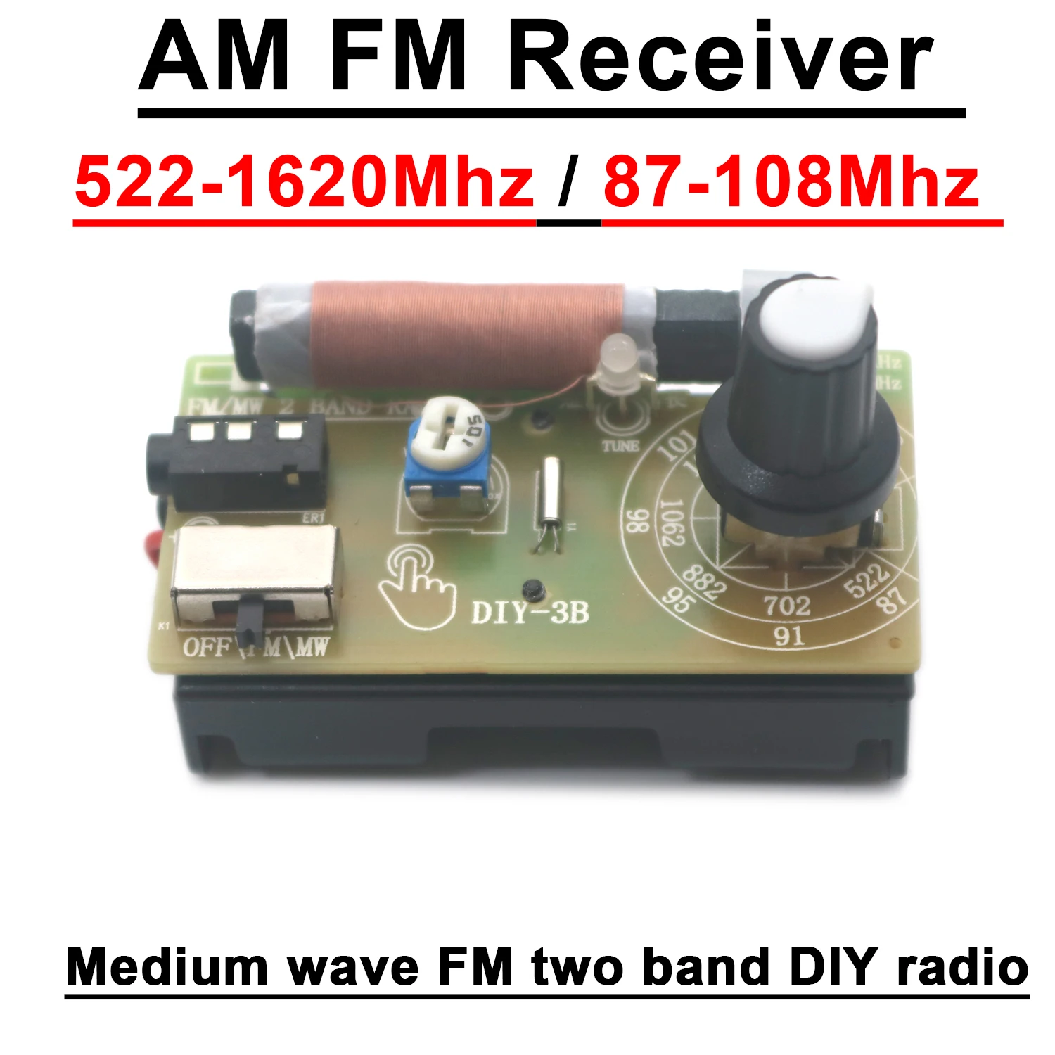 AM FM Radio Headphone radio 2 band 522-1620M /87-108M MW FM medium wave ...