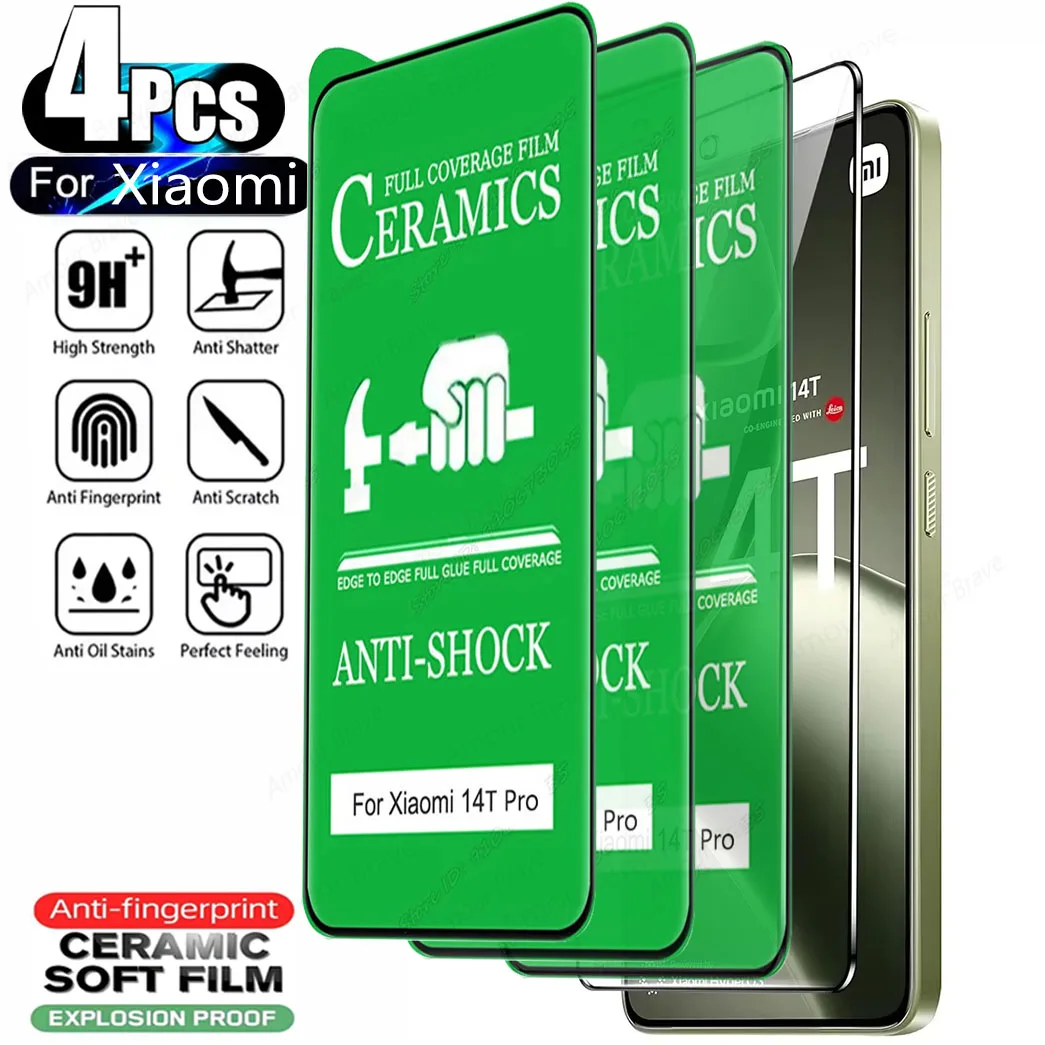 4PCS Screen Protectors For Xiaomi 14T 13T 12T Pro Ceramic Film For ...