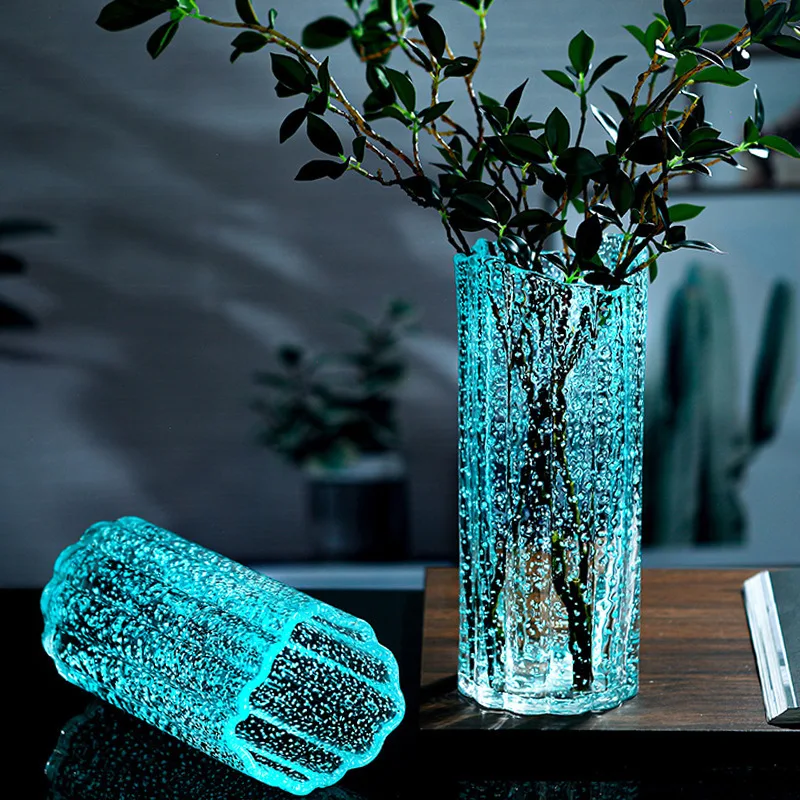 Luminous-Vase-Glass-Transparent-Rose-Vase-Home-Living-Room-Decoration ...