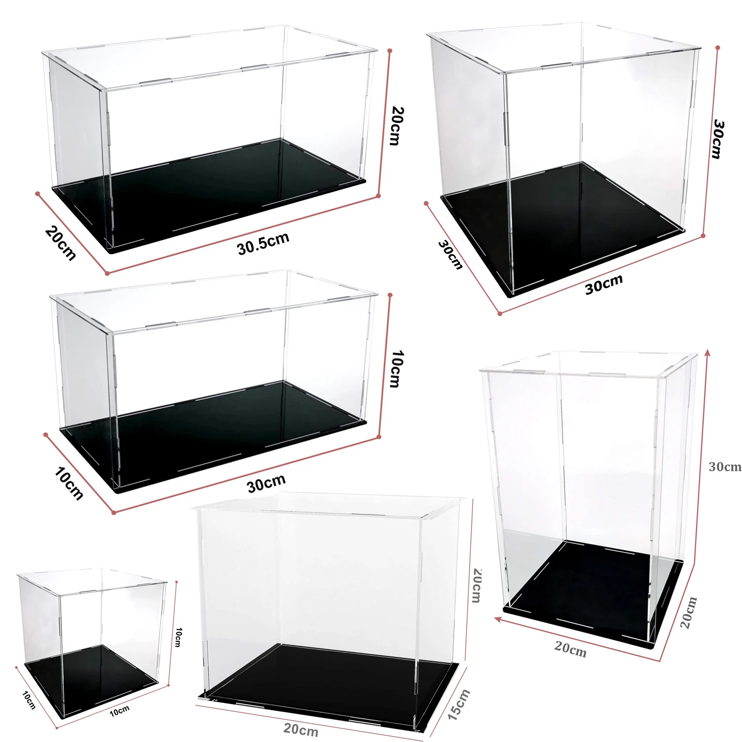 Clear Acrylic Display Case Countertop Box Organizer Stand Dustproof ...