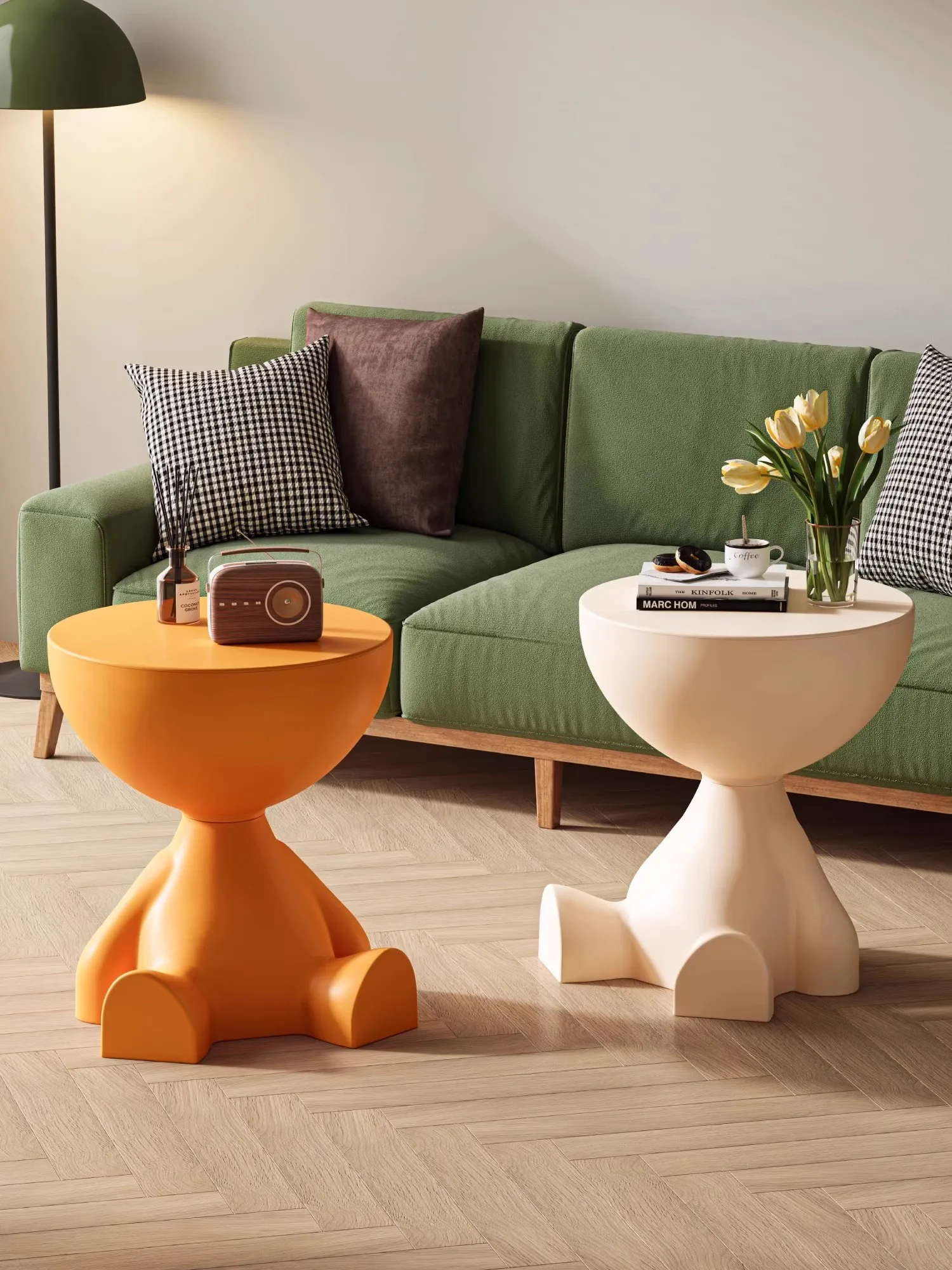 Customized cartoon sofa side table creative flat head coffee table ...