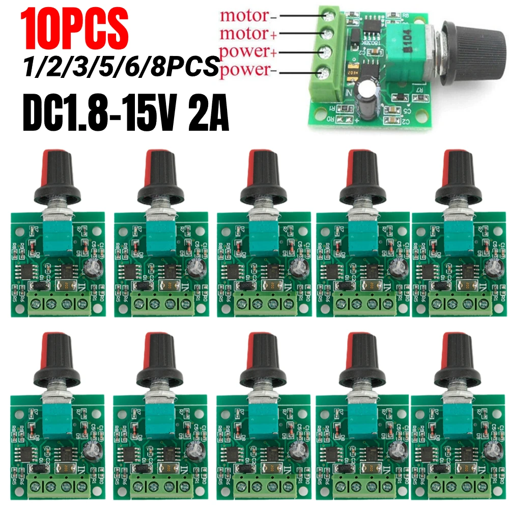 10-1PC DC 1.8V 3V 5V 6V 12V 2A PWM Motor Speed Controller Low Voltage ...