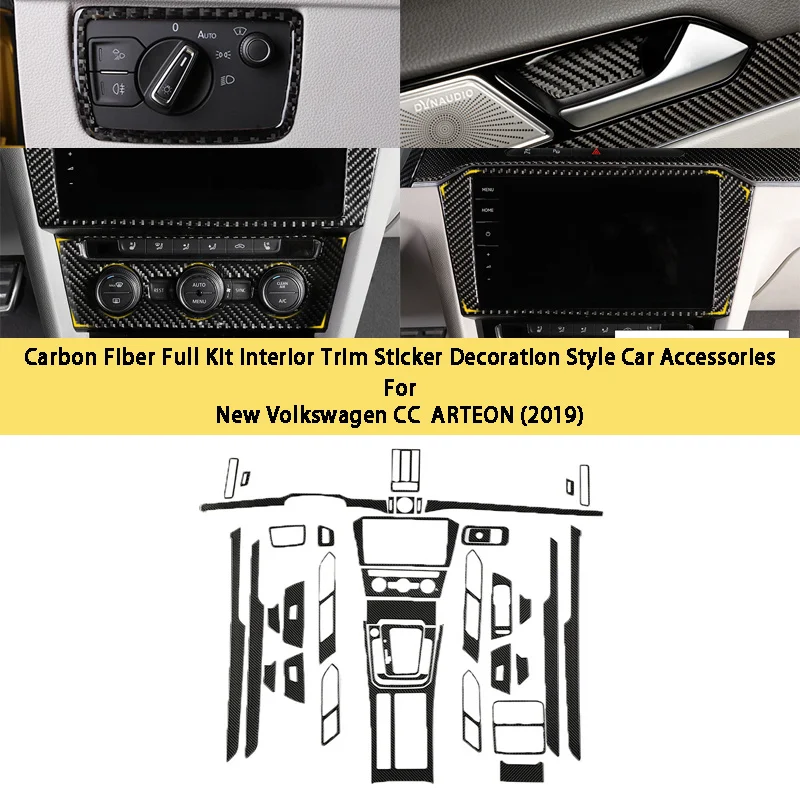 For-Volkswagen-ARTEON-2019-2023-Carbon-Fiber-Texture-Gear-Panel-Cover ...