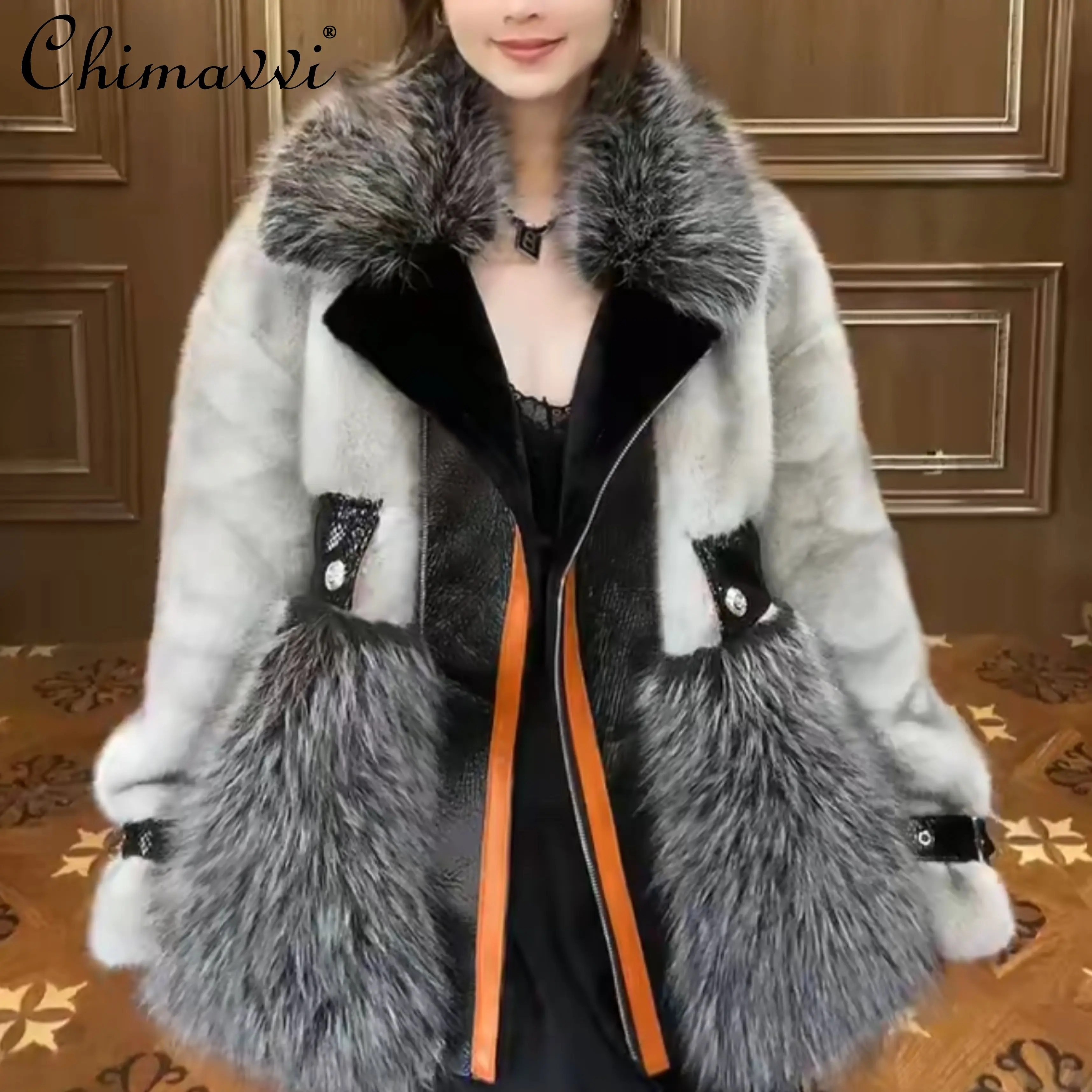 European-Fur-Long-Sleeve-Women-Fashion-Toka-Double-Face-Wool-Leather ...