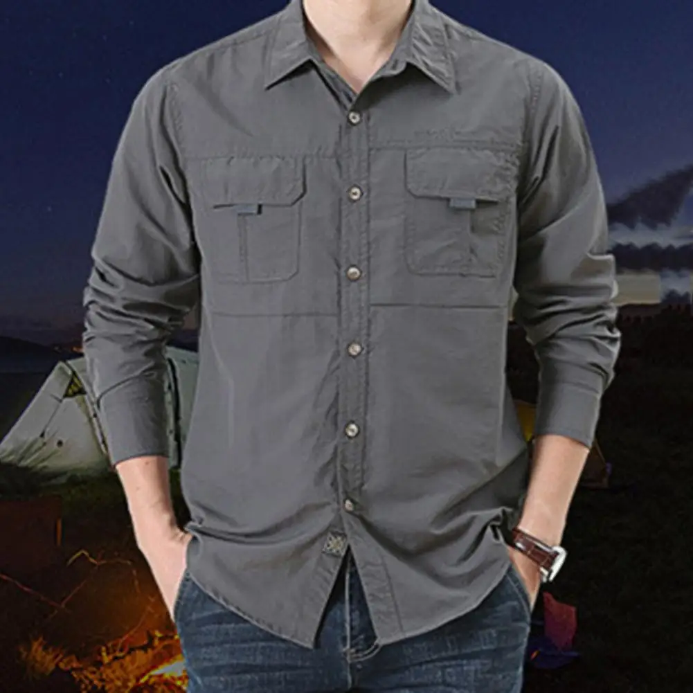 Outdoor-Summer-Shirts-Men-s-Mesh-Breathable-Long-Sleeve-Multi-Pockets ...