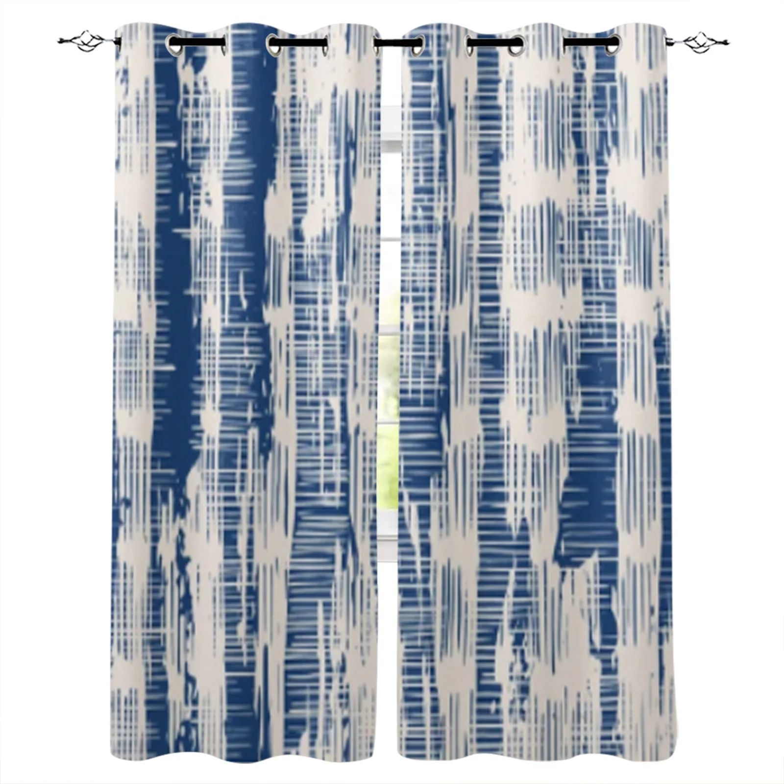Abstract-Indigo-Tie-Dye-Pattern-Printing-Curtain-For-Living-Room-Luxury ...